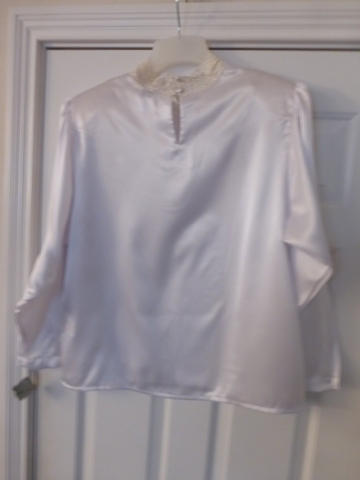 NWT WOMENS TAN JAY BLOUSE TOP SIZE 10 WHITE LACEY FRONT | eBay