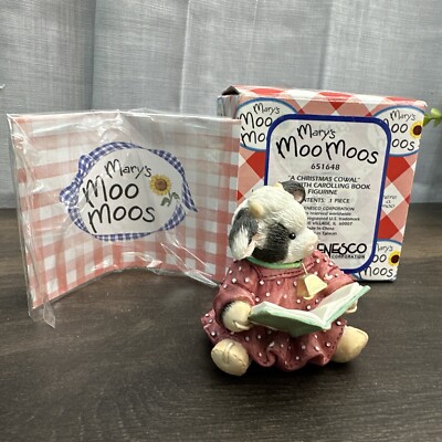 Enesco Mary's Moo Moos A CHRISTMAS COWAL Cow with Carolling Book Free ...