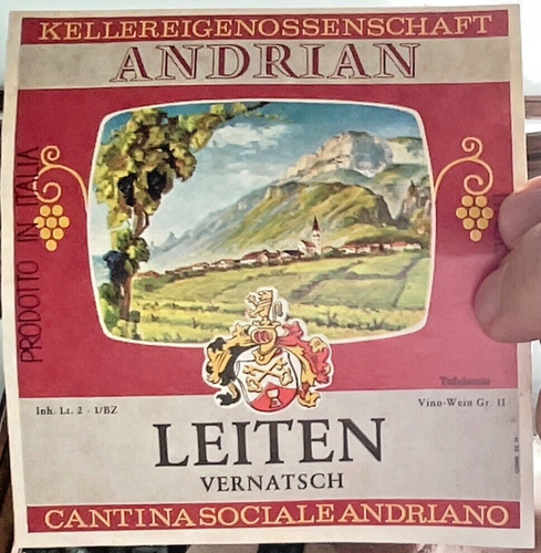 5 ETICHETTE VINI ANDRIAN CANTINA SOCIALE ANDRIANO BOLZANO SUDTIROL a ...