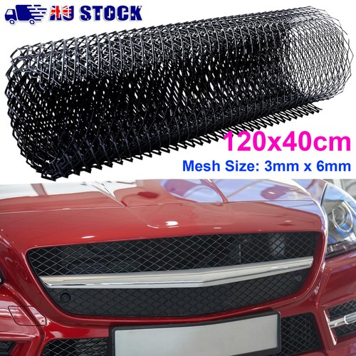 Universal Black Car Grille Mesh Sheet 120x40cm Rhombic Grill Net ...