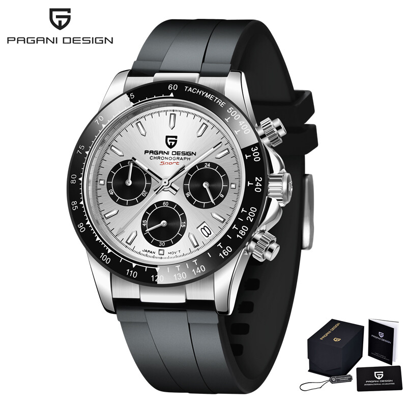 PAGANI DESIGN Luxury Men's Quartz Watch 10 Bar Chronograph Sapphire ...