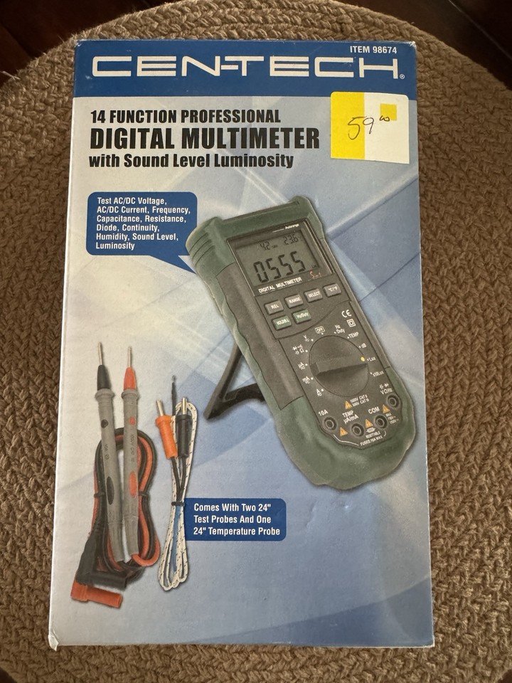 Centech 98674 5-in-1 Auto Range Digital Multimeter - Green 792363986748 ...