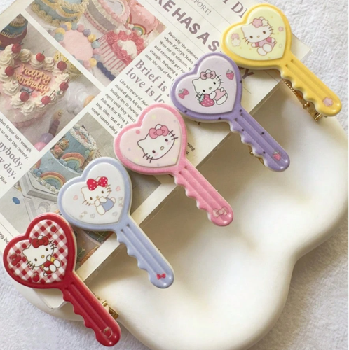Hello Kitty Love Acrylic Hair Clip – Cute Cartoon Alligator Bangs Clip ...