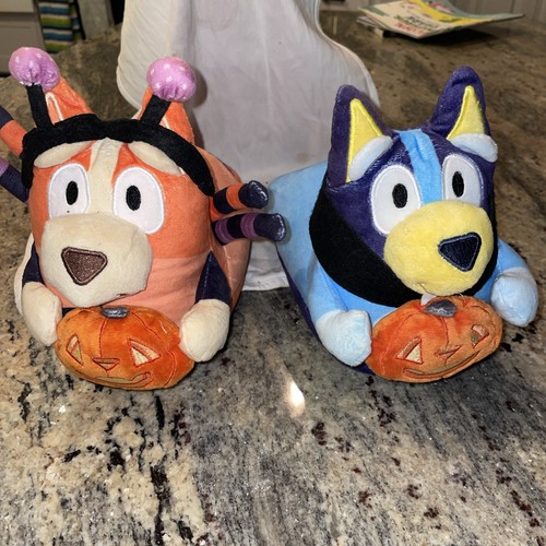 Bluey & Bingo Halloween Adult Slippers Size 11/12 – Pumpkin Edition | eBay