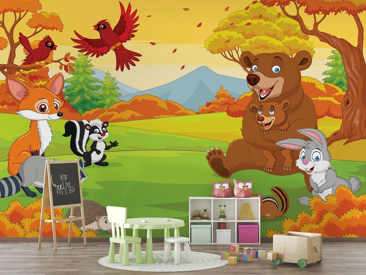 Cartoon Forest Animal Wallpaper