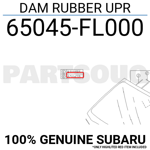 65045FL000 Genuine Subaru DAM RUBBER UPR 65045-FL000 | eBay