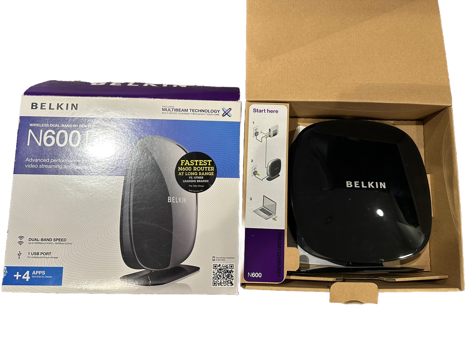 Belkin N600 300 Mbps 4-Port 10/100 Wireless N Router (F9K1102) | eBay