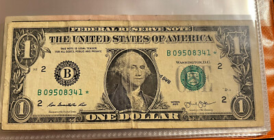 2013 $1 DOLLAR BILL/STAR NOTE/(B) DUPLICATE/CIRCULATED/NEW YORK/RARE ...