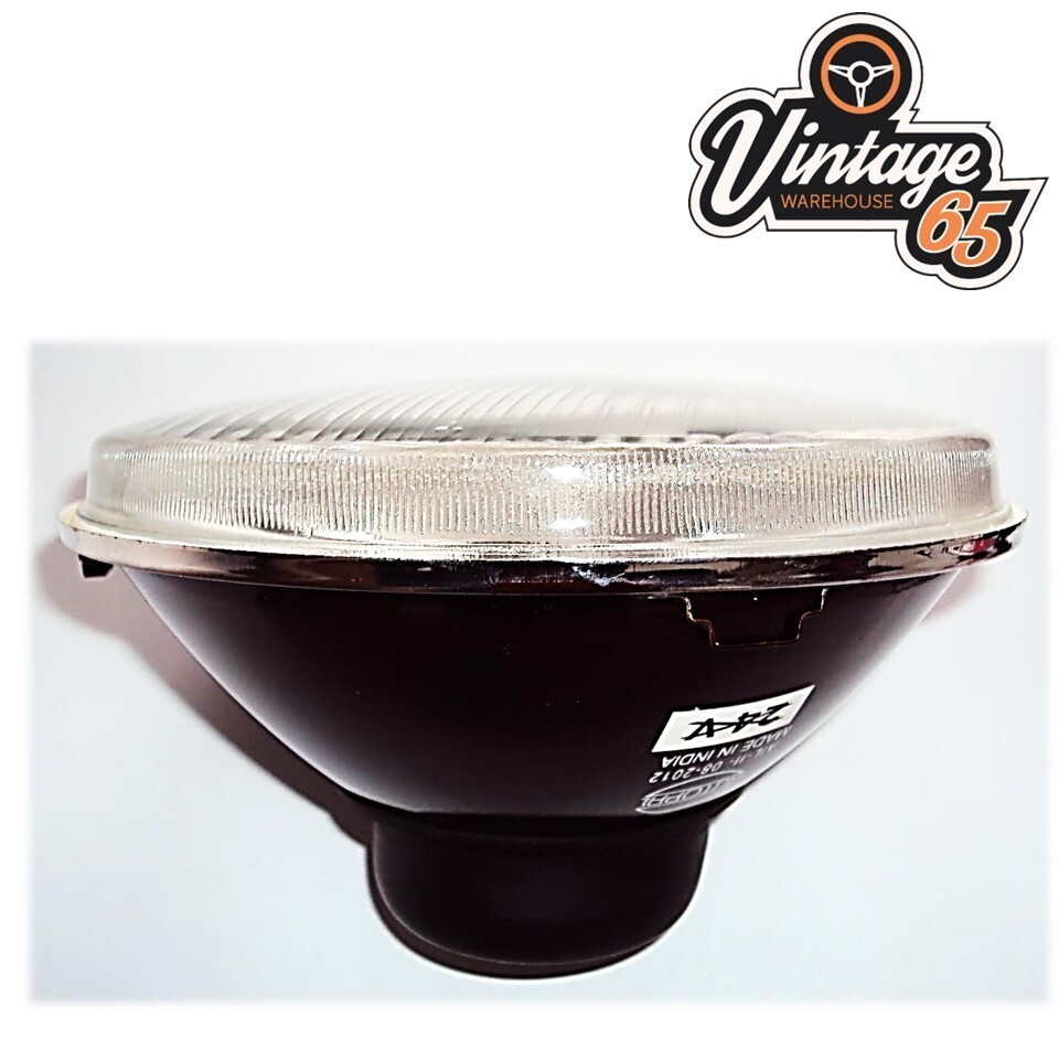 7 INCH ROUND FLAT HEADLIGHT HALOGEN CONVERSION KIT WITH H4 BULB WITH ...