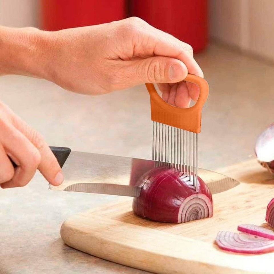 Tomato Onion Vegetables Slicer, Handheld Food Slice Assistant Holder ...
