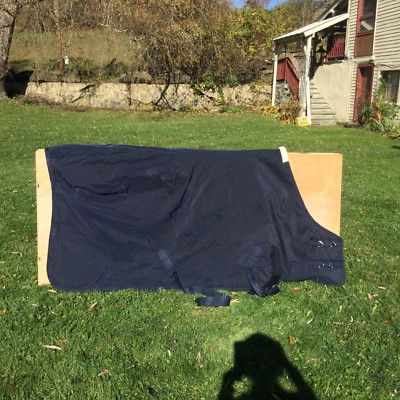 Dover heavy turnout blanket- Size 84" - Dark blue + black lining, in ...