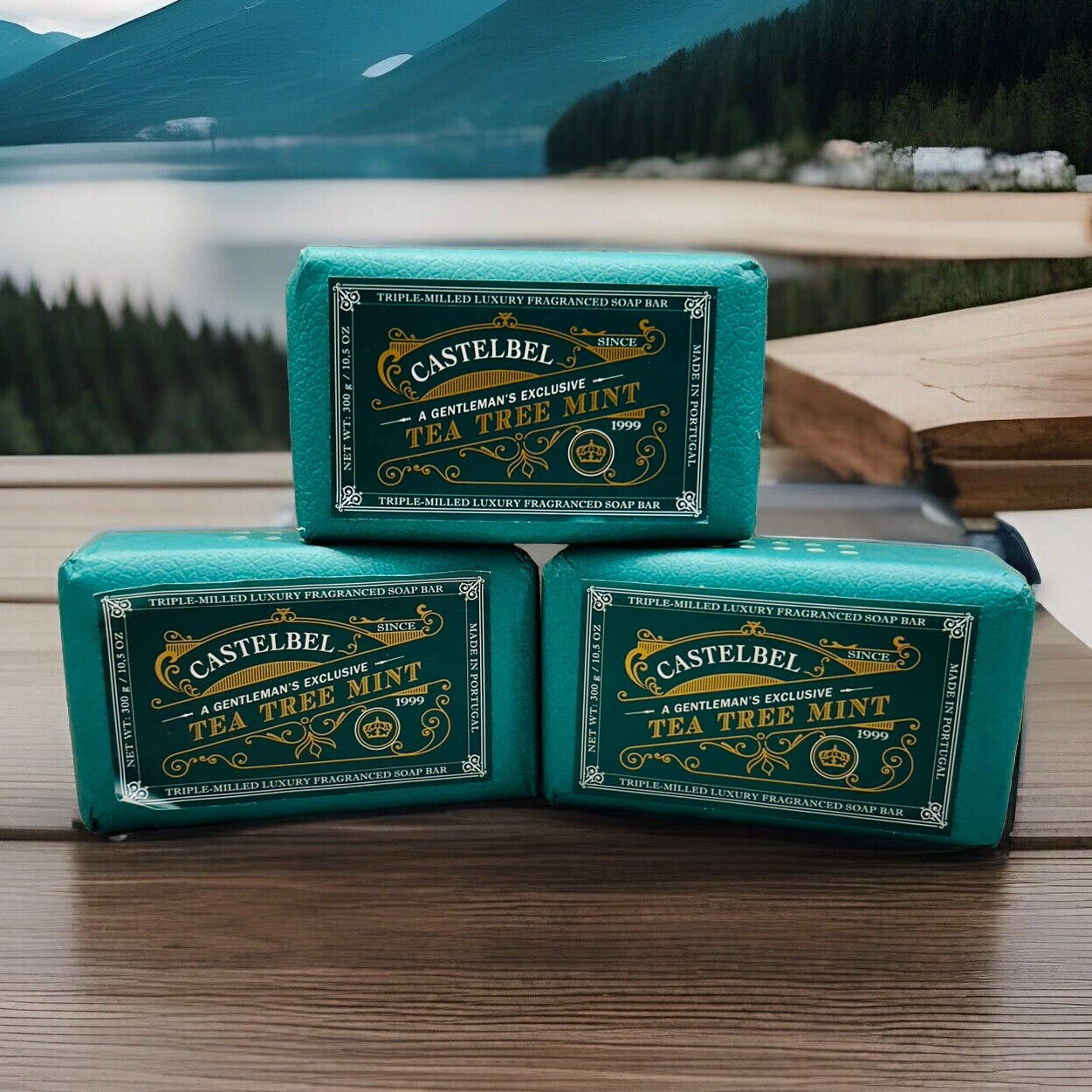 3 Pack Castelbel Tea Tree Mint Scented Soap Bar Made in Portugal 10.5 ...