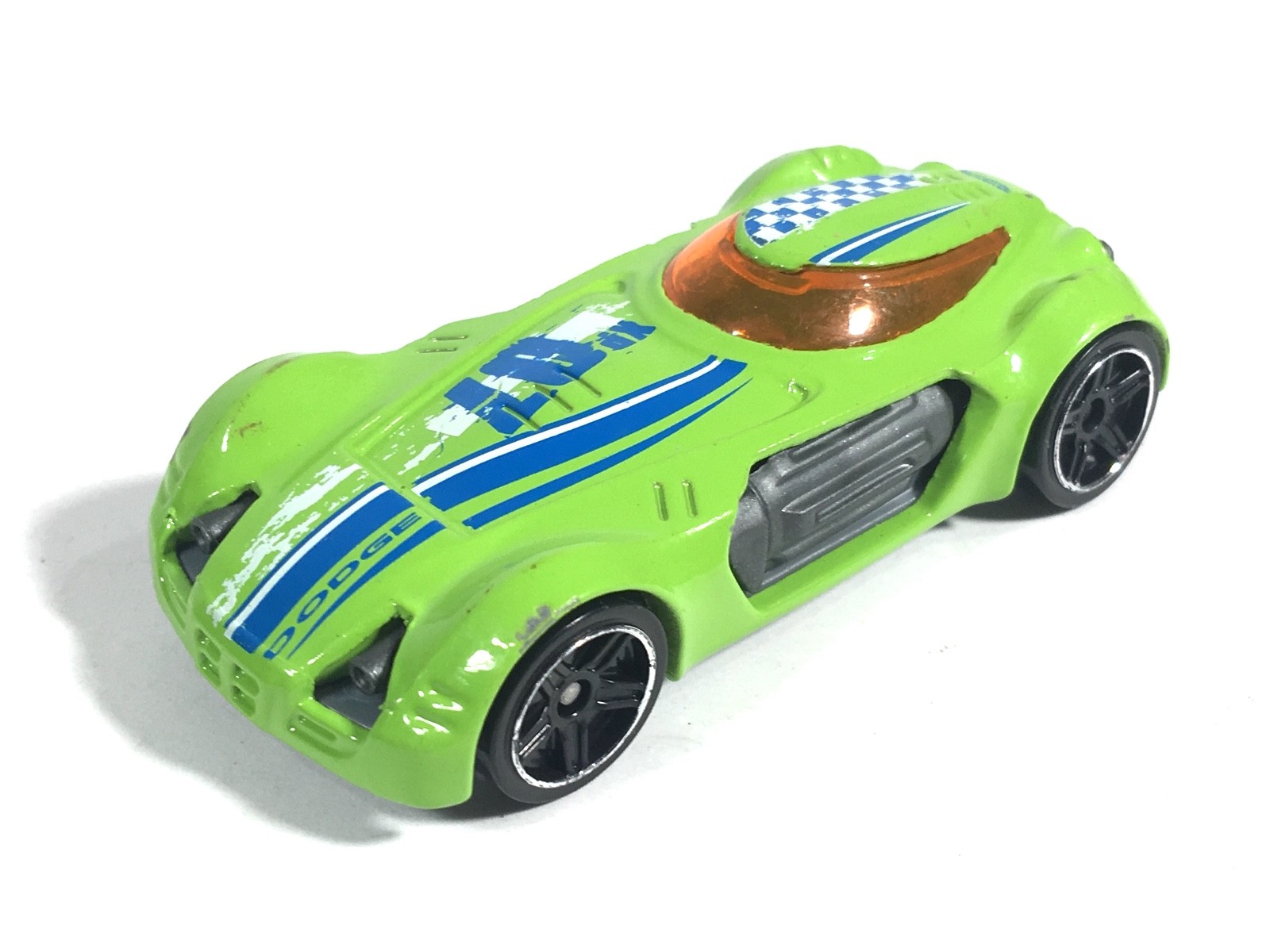 Hot Wheels Dodge XP-07 Lime Green M3312 Race Car Racing Checks Toy ...