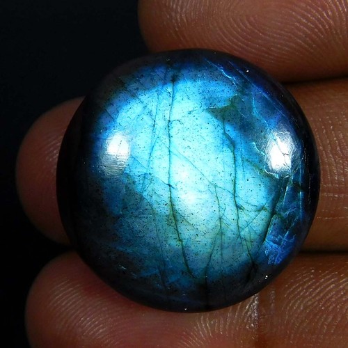 31.65Cts. Natural Amazing Fire Labradorite Round Cabochon Loose ...