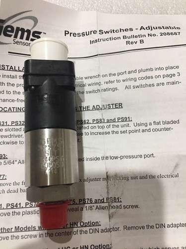 GEMS( PARKER) Pressure Sensor PS75-40-4MGS-C-H- RD-FS340PSIR. P/N ...