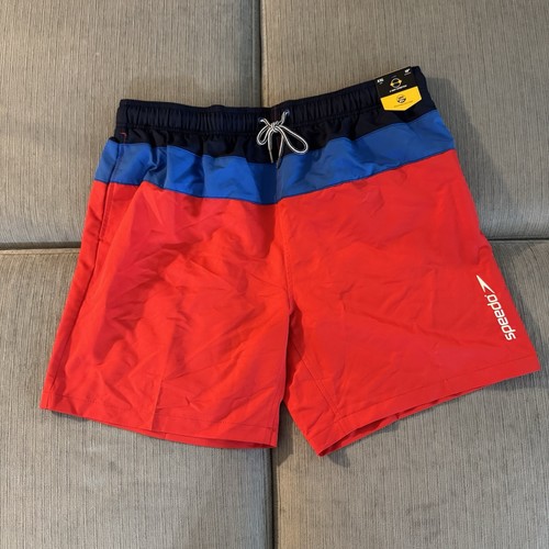 Speedo Men's Size XXL Red blue Lined Bottoms Comfort Stretch Swim ...