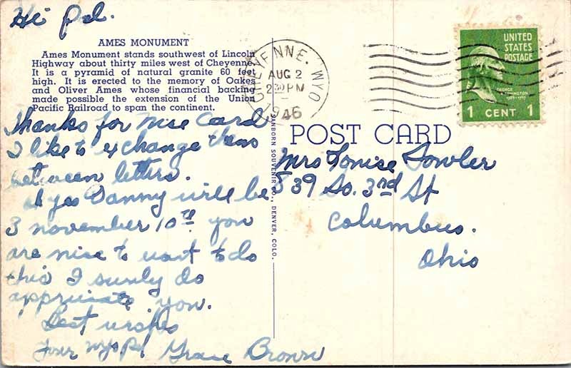 Postcard MONUMENT SCENE Sherman Hill Wyoming WY j/01 AO6890 | eBay