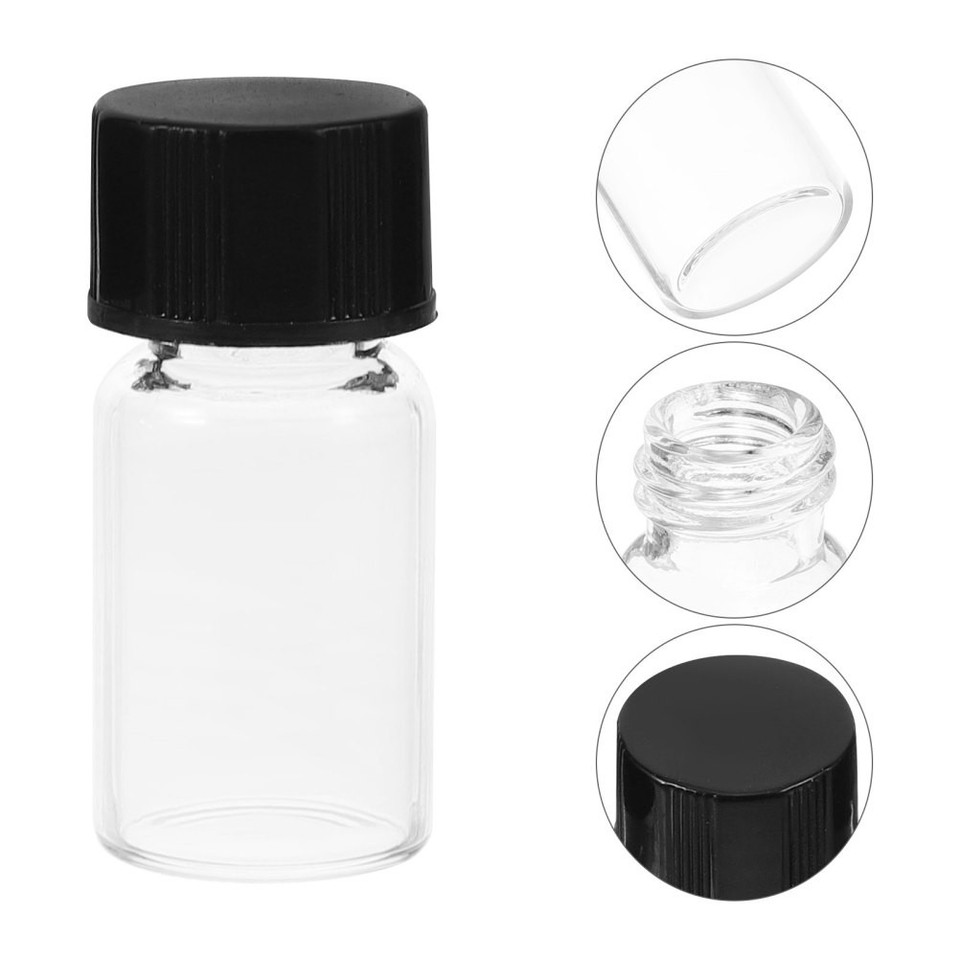 10 Pcs Sample Containers with Lids Vials Glass Bottles Lab Auto Sampler ...
