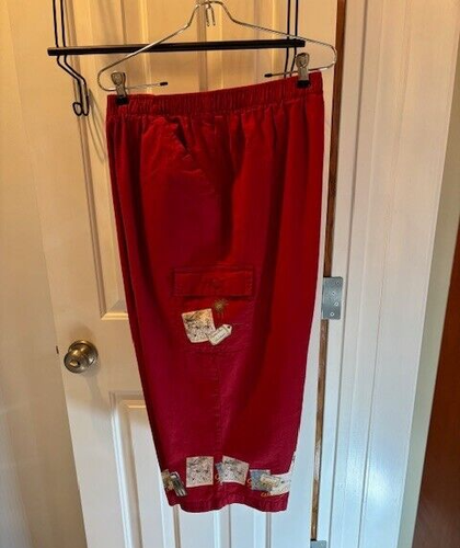 Erika Capri Pants sz 1X Woman Cargo red 100% Cotton | eBay