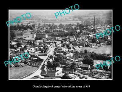 OLD 6 X 4 HISTORIC PHOTO OF OUNDLE ENGLAND AERIAL VIEW OF THE TOWN ...