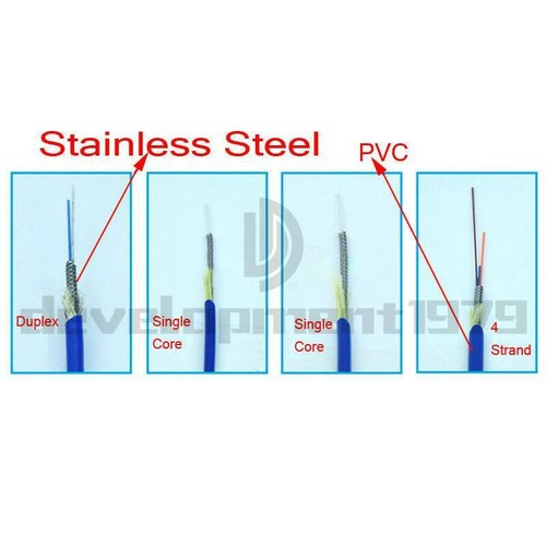 150M SC UPC Fiber Optic Patch Cord Anti rat Armored SM Single Core 9/ ...