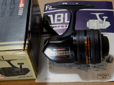 1980s' vintage ABU Garcia Fast Cast I closed-face spinning/match reel ...
