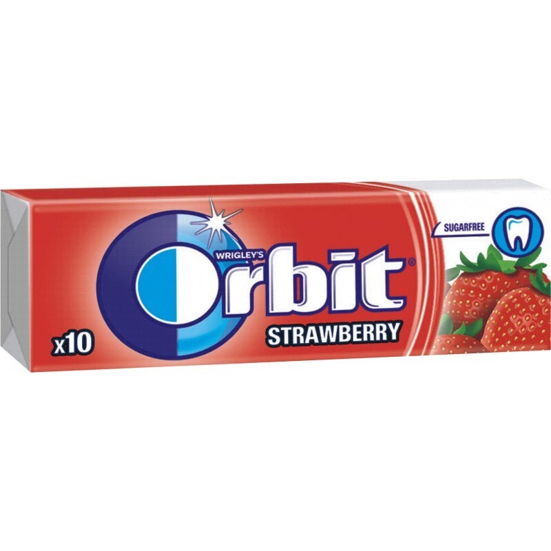10 x WRIGLEY'S ORBIT STRAWBERRY Bubble Gum Sugarfree Chewing Gum 14g (0 ...