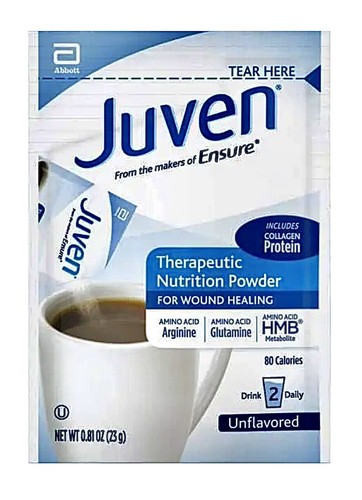 Juven Unflavored Therapeutic Nutrition Powder Arginine/Glutamine, 8 ...
