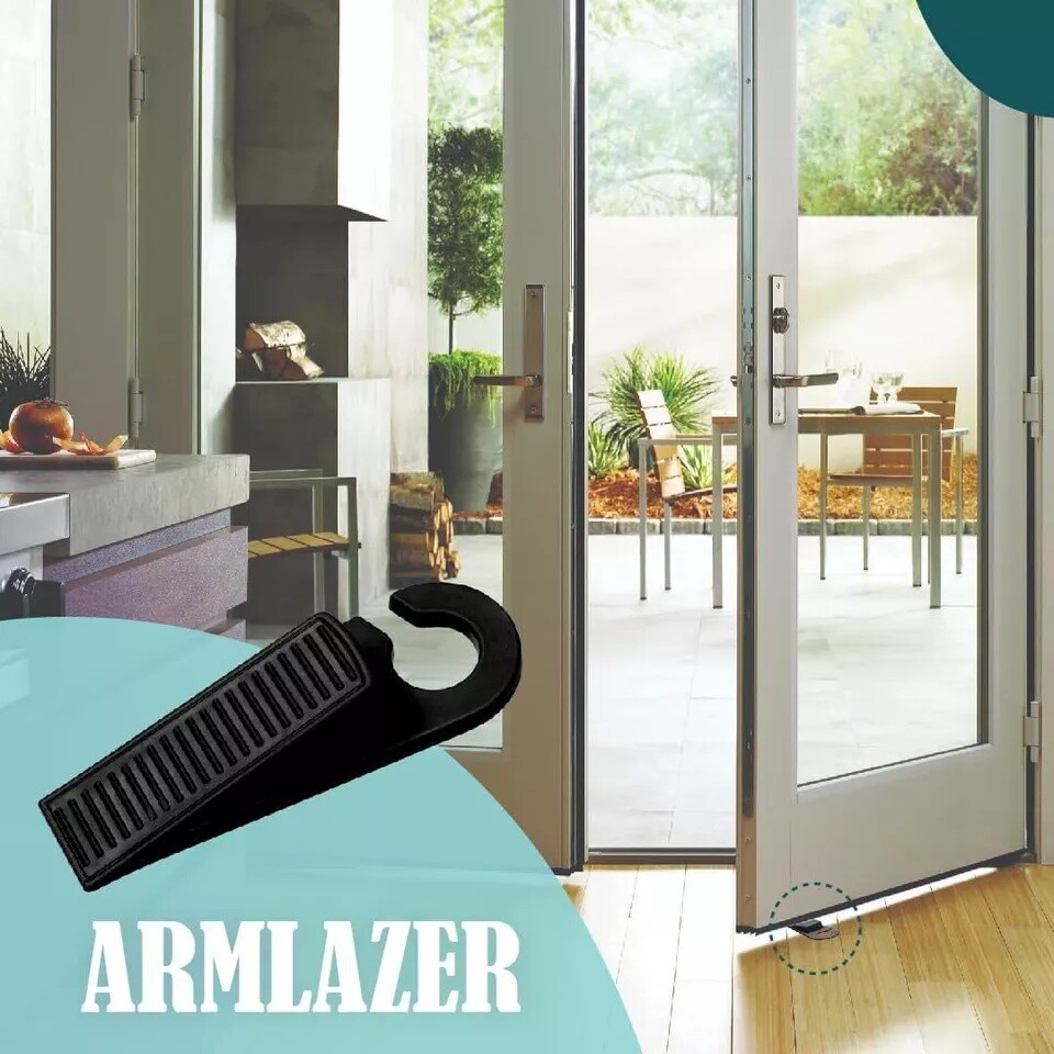 4 Pcs Door Stopper Grooved Rubber Wedge for Door Bottom Secure Draft ...