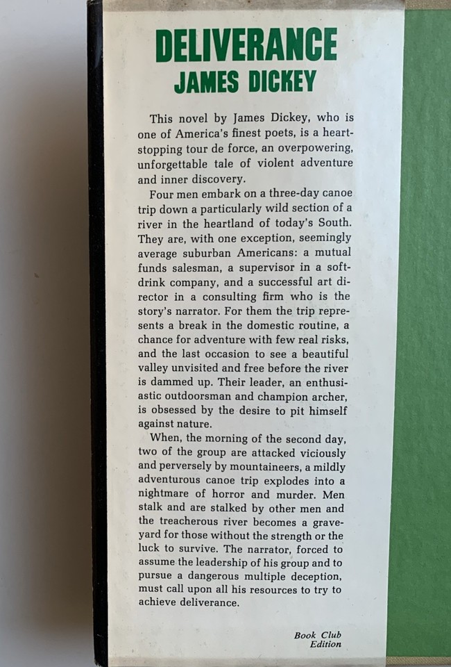 Deliverance by James Dickey : Vintage HC, Book Club, Good Cond | eBay