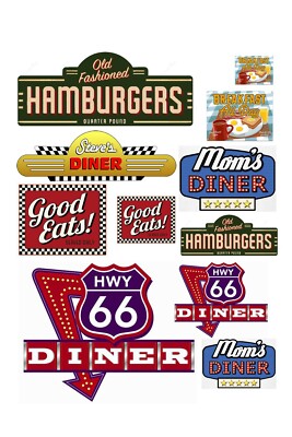1:87 HO scale model restaurant diner signs set 2 | eBay