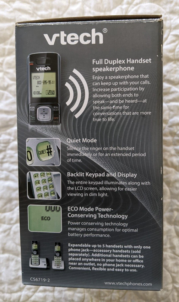 VTech CS6719-2 2 Handset Cordless Phone System w/ Caller ID NEW Open ...