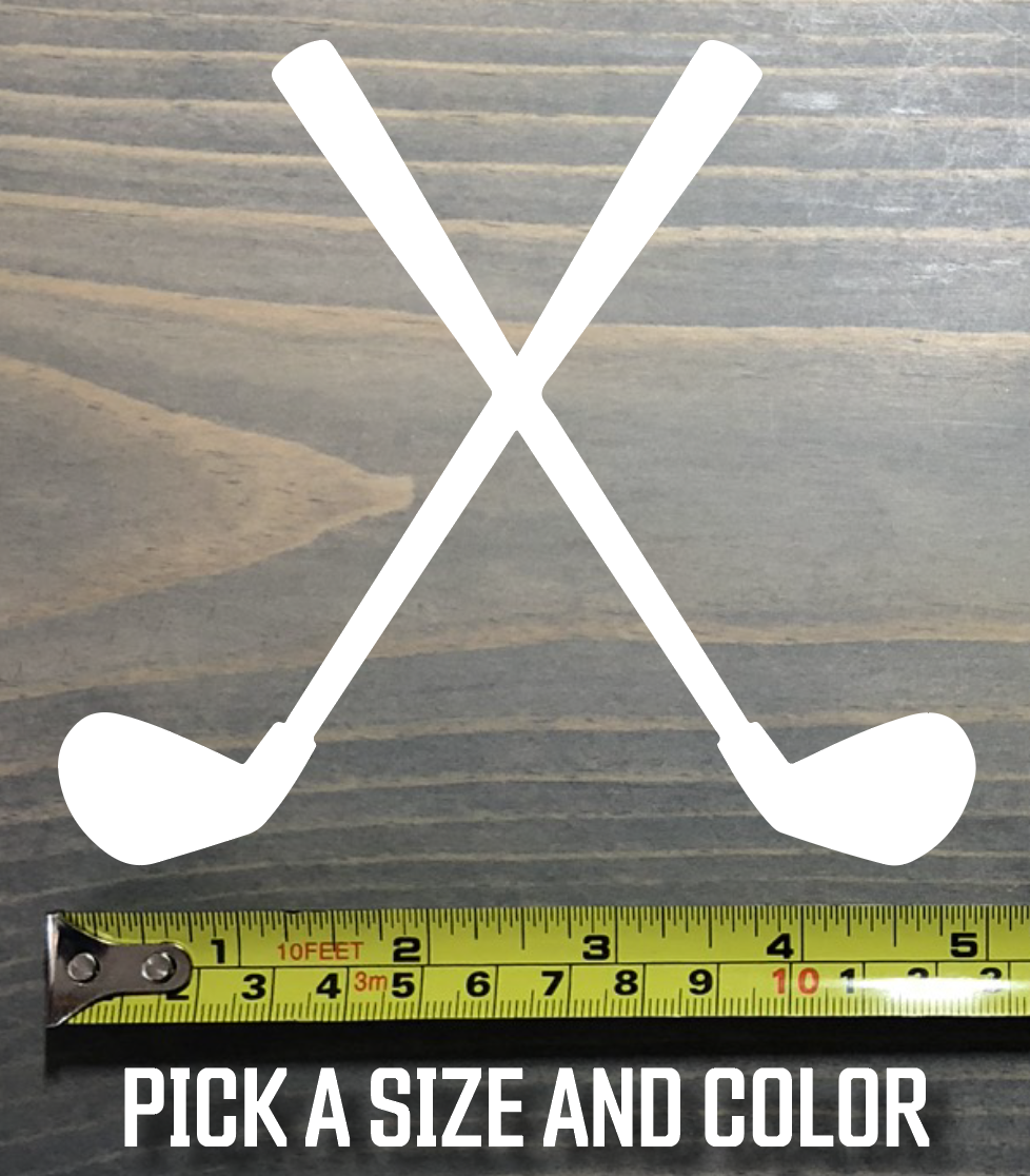 Golf Clubs Decal Sticker Crossed Ball Putter Driver Irons Tiger Balls ...