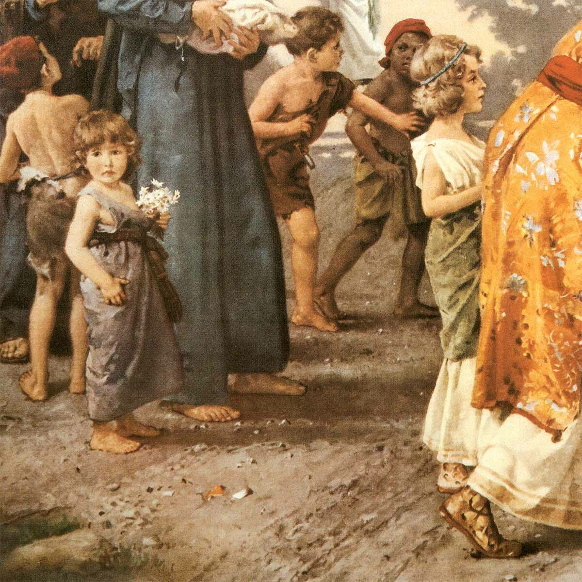 32W"x24H" CHRIST BLESSING THE CHILDREN by HERMANN CLEMENTZ - JESUS LORD ...