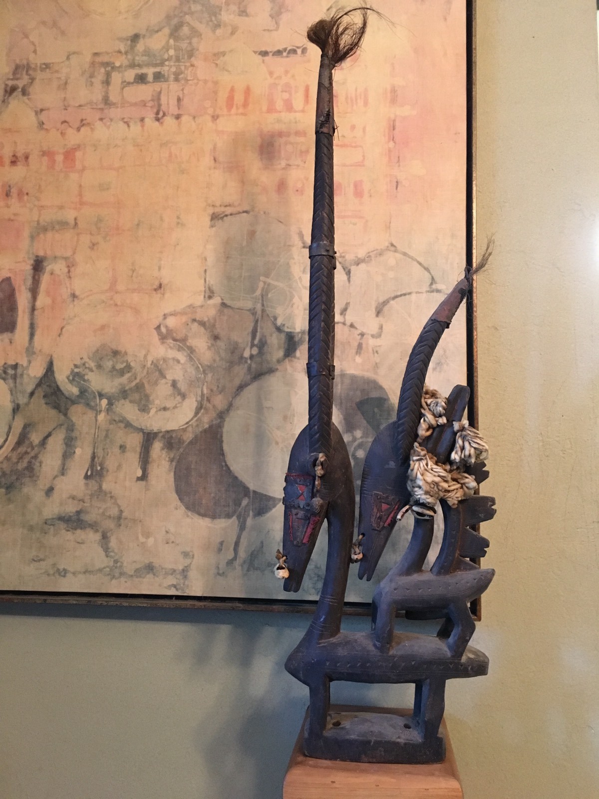 Bamana Chiwara Antelope Tribal Headdress Statue Mother & Child from ...