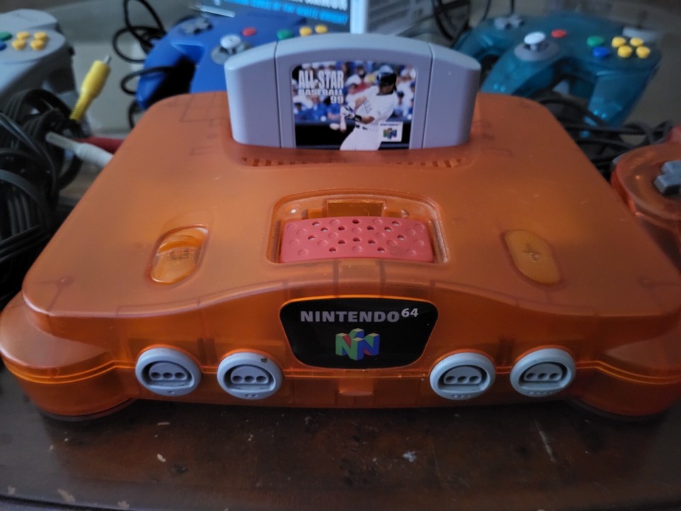 NINTENDO 64 N64 ORANGE CONSOLE BUNDLE ALL AUTHENTIC AND TESTED ALL ...