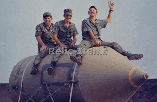 Vietnam Picture Photo Soldiers on a 15k lb Daisy Cutter bomb (BLU-82 ...