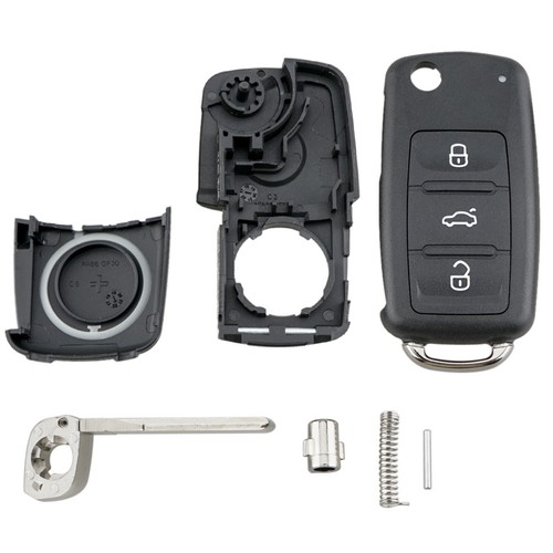 Flip Car Key Fob Remote Case Shell 3Button For VW Transporter Golf Mk6 ...