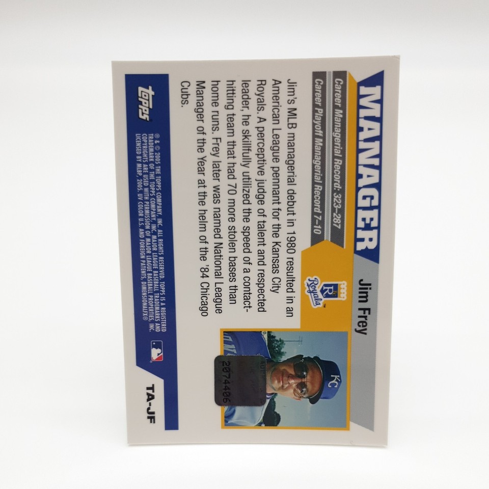 Jim Frey #TA-JF Autograph 2005 Topps Retired Signature Edition Auto ...