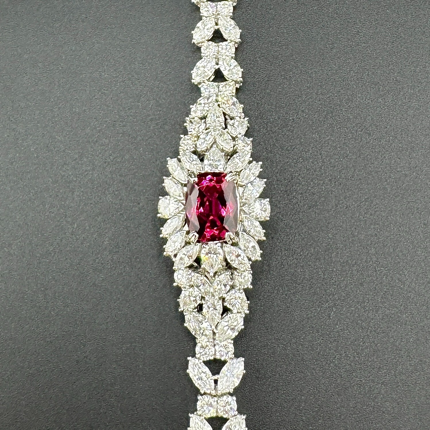19.6CTW MARQ/ROUND/PEAR VVS2 E-F DIAMOND 5.56CT PINK TOURMALINE BRACELET PLAT 6" | eBay