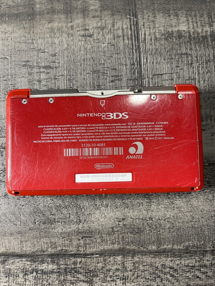 Nintendo 3DS Handheld System - Flame Red. Comes With Charger. No Stylus ...