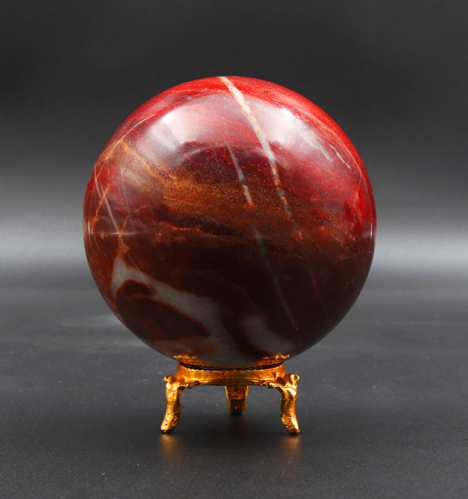 75MM Red Brecciated Jasper Ball Chakra Balance Crystal Healing Gemstone ...