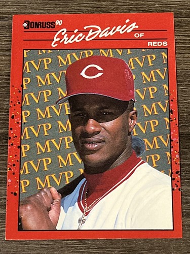ERROR NO DOT 1990 DONRUSS BASEBALL CARD #BC-23 MVP ERIC DAVIS REDS PACK ...