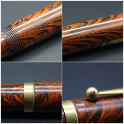 JUNK Pen nib None WATERMAN Fountain Pen IDEAL Red Black Marble Vintage ...