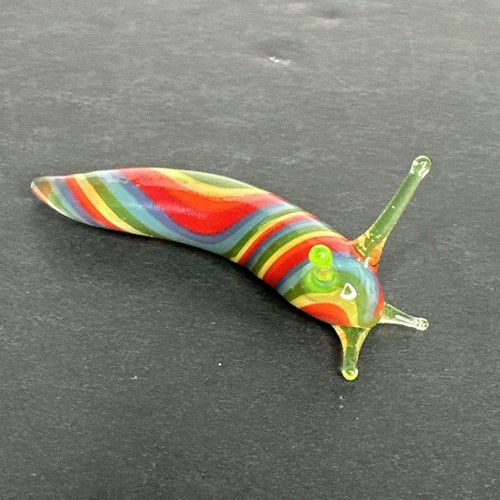 Handblown UV Reactive Rainbow Slug Figurine Colorful Mini Sculpture UG ...