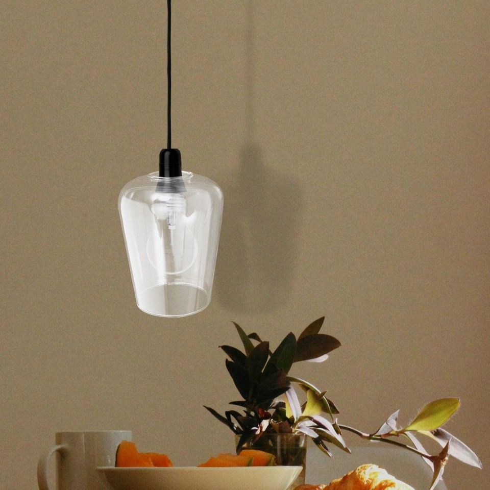 Ceiling Fan Light Cover: E27 Clear Bell Glass Shade - Lighting ...