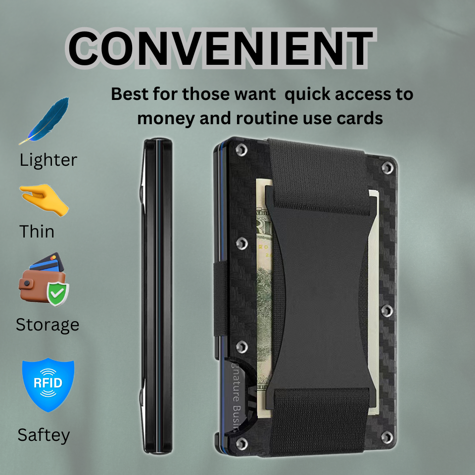 Men's RFID Blocking Slim Money STRAP Clip Wallet Card ID Holder Thin ...