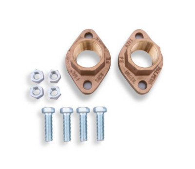 Taco 110-252BF Flange Set (2 Flanges, 4 Nuts, 4 Bolts), 1" NPT Bronze ...