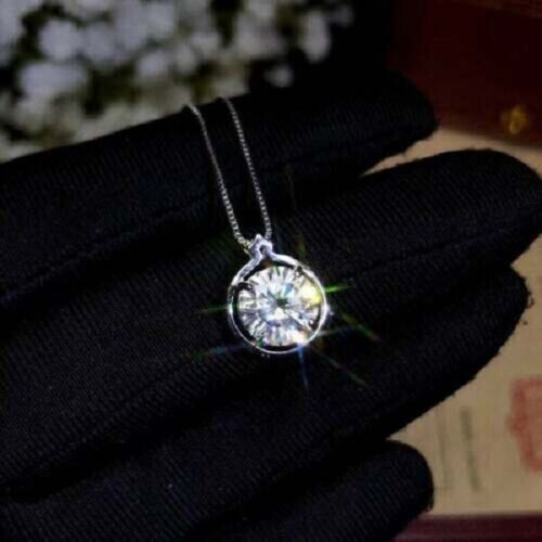 3Ct Lab Created Diamond Pendant Engagement Ring Set 14K White Gold Over ...