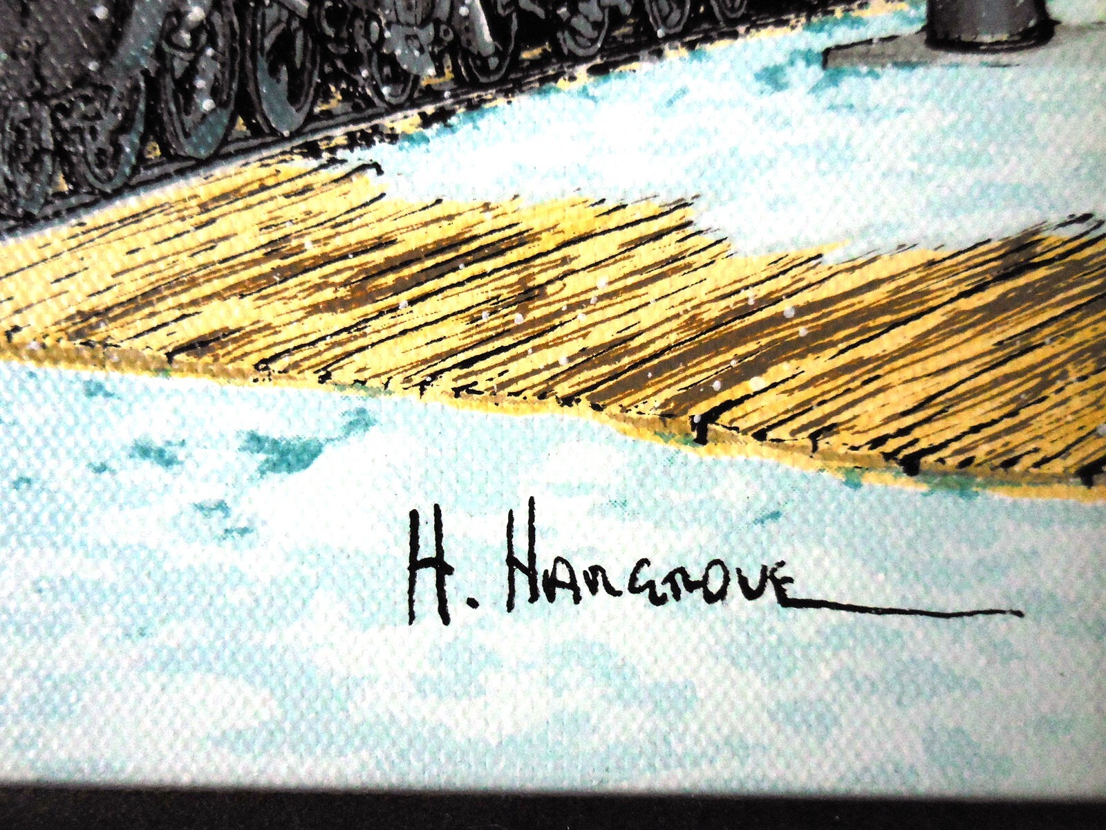 Vintage 80s H. Hargrove Signed Oil Serigraph of Steam Locomotive ...